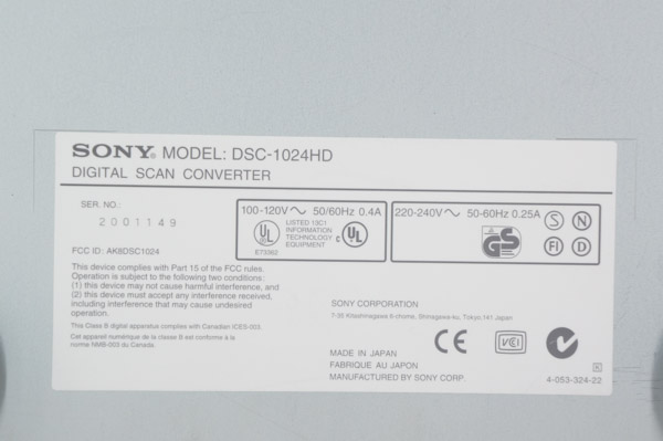 SONY DSC-1024HD DIGITAL SCAN CONVERTER買い取りしてます｡ | 中古測定器買取